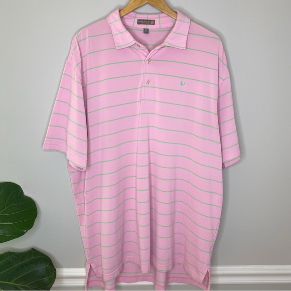 Peter Millar | Shirts | Peter Millar Summer Comfort Pink Green Stipe ...